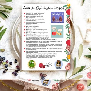 Jokes for Rosh Hashanah Printable Sheet, Table Decor, Jewish New Year ...