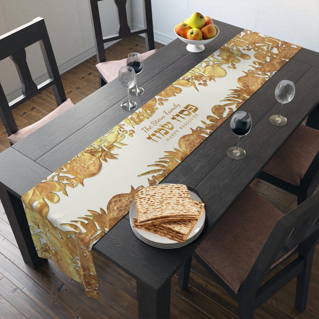 Personalized Passover Table Runner Matzah Cover Set Afikomen Set ...