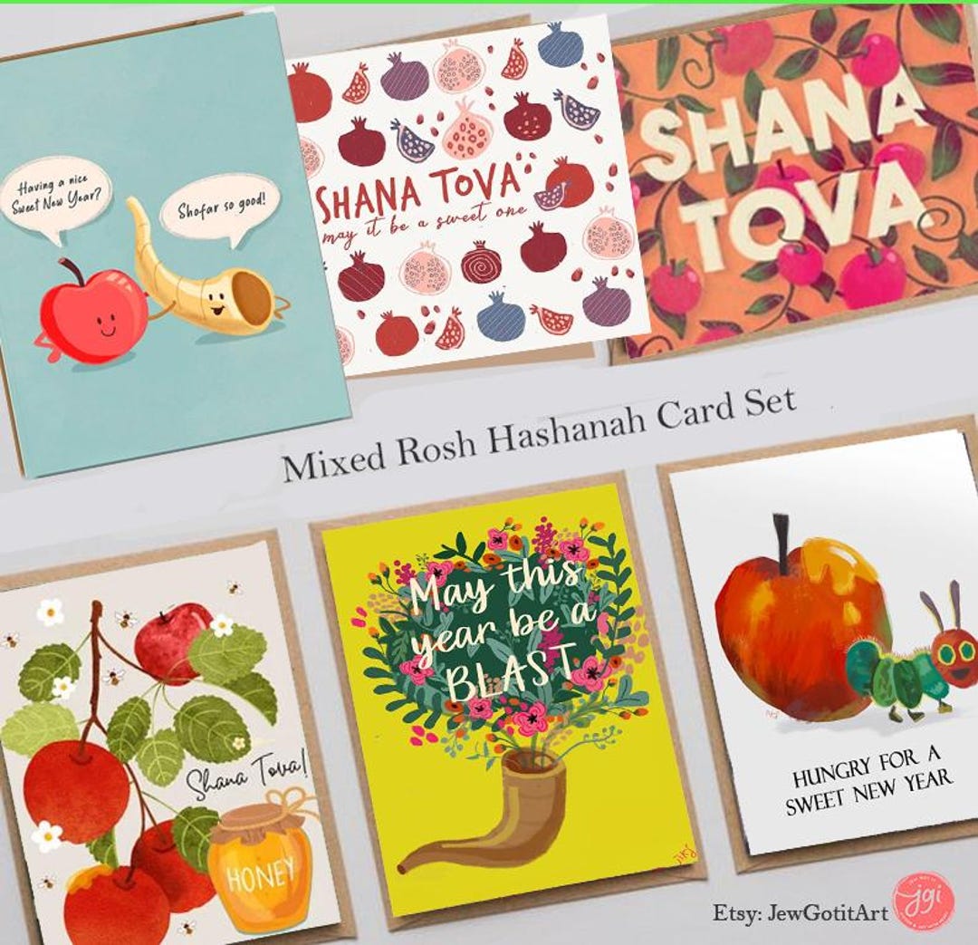 Rosh Hashanah Greeting Card Set by Israeli Artist AM Yisrael Chai ...