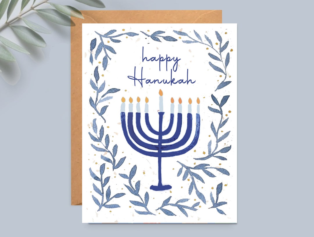 Beautiful Hanukkah Menorah Holiday Card, Happy Hanukkah Cards, Menorah ...