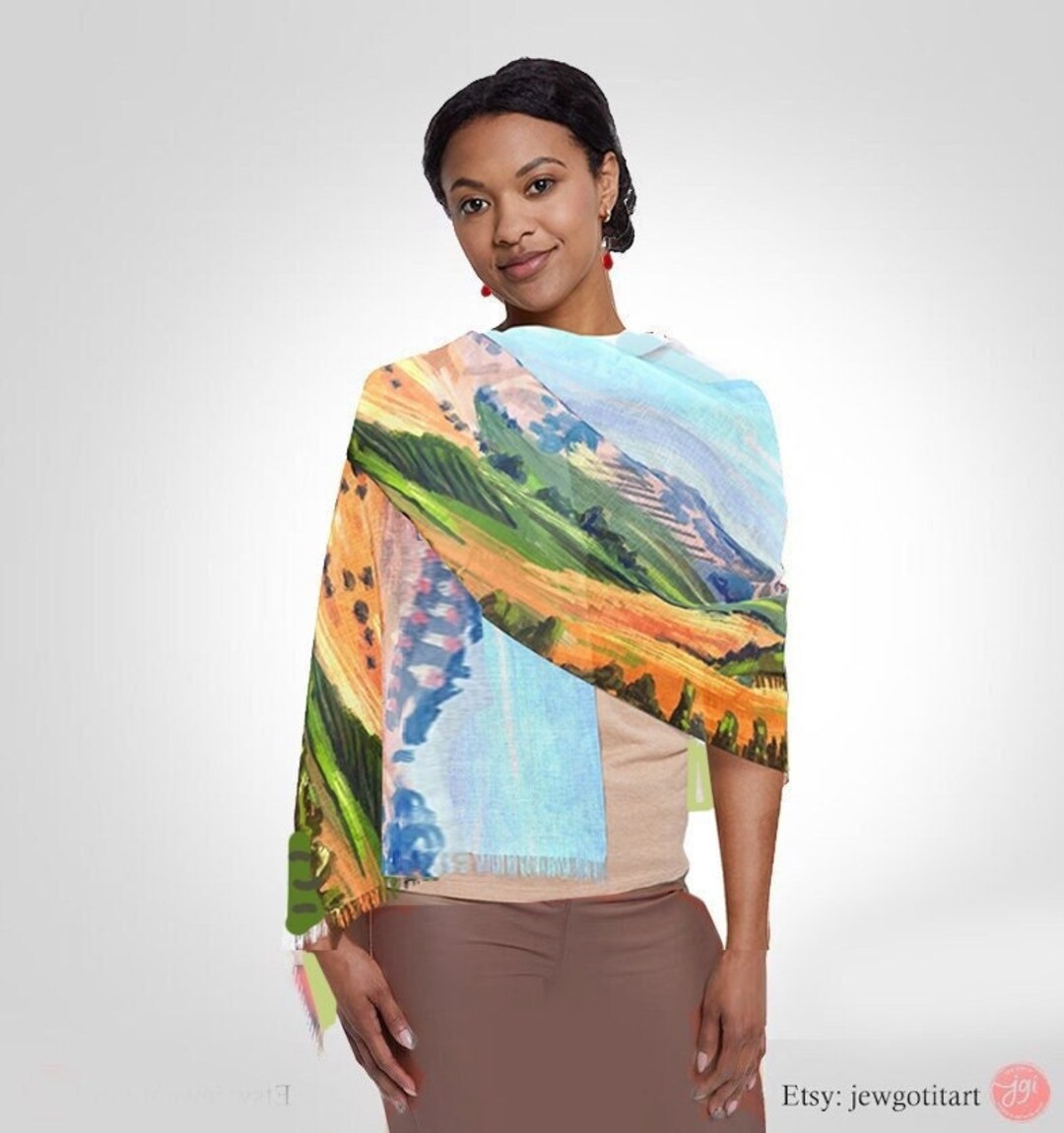 Israel Hills & Vineyards Scarf Landscape Head Headwrap Scarves Women ...
