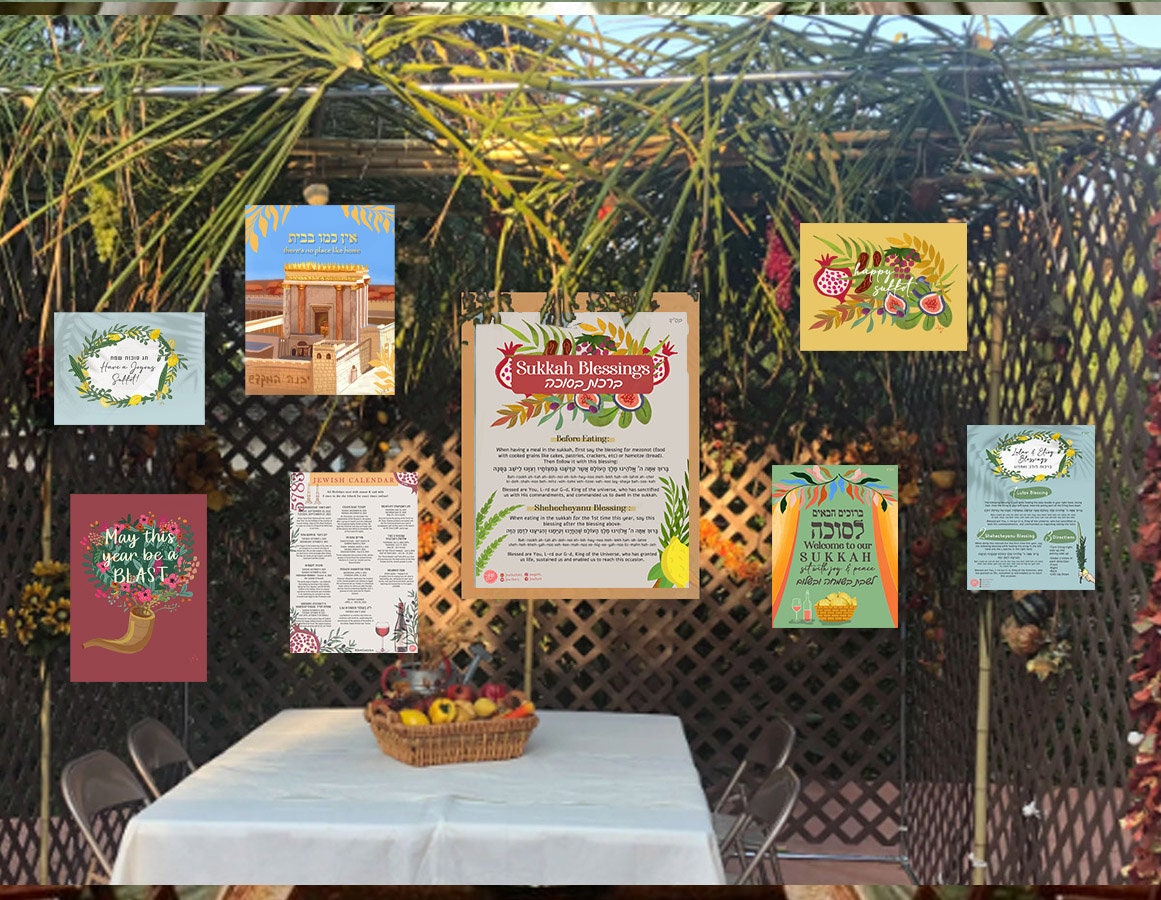 10 Printable Sukkot Wall Art Decoration Blessings Jewish - Etsy