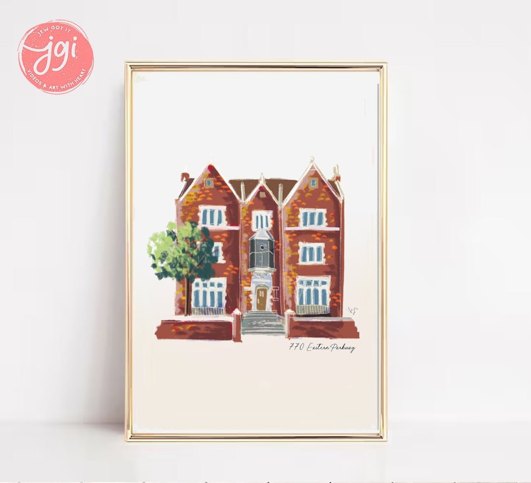 770 Eastern Parkway, Chabad House Art, Drawing, Jewish Art, Premium ...