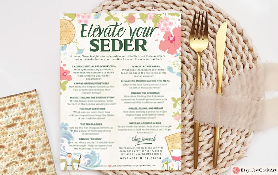 Interactive Passover Seder Question Printable Passover Table Game ...