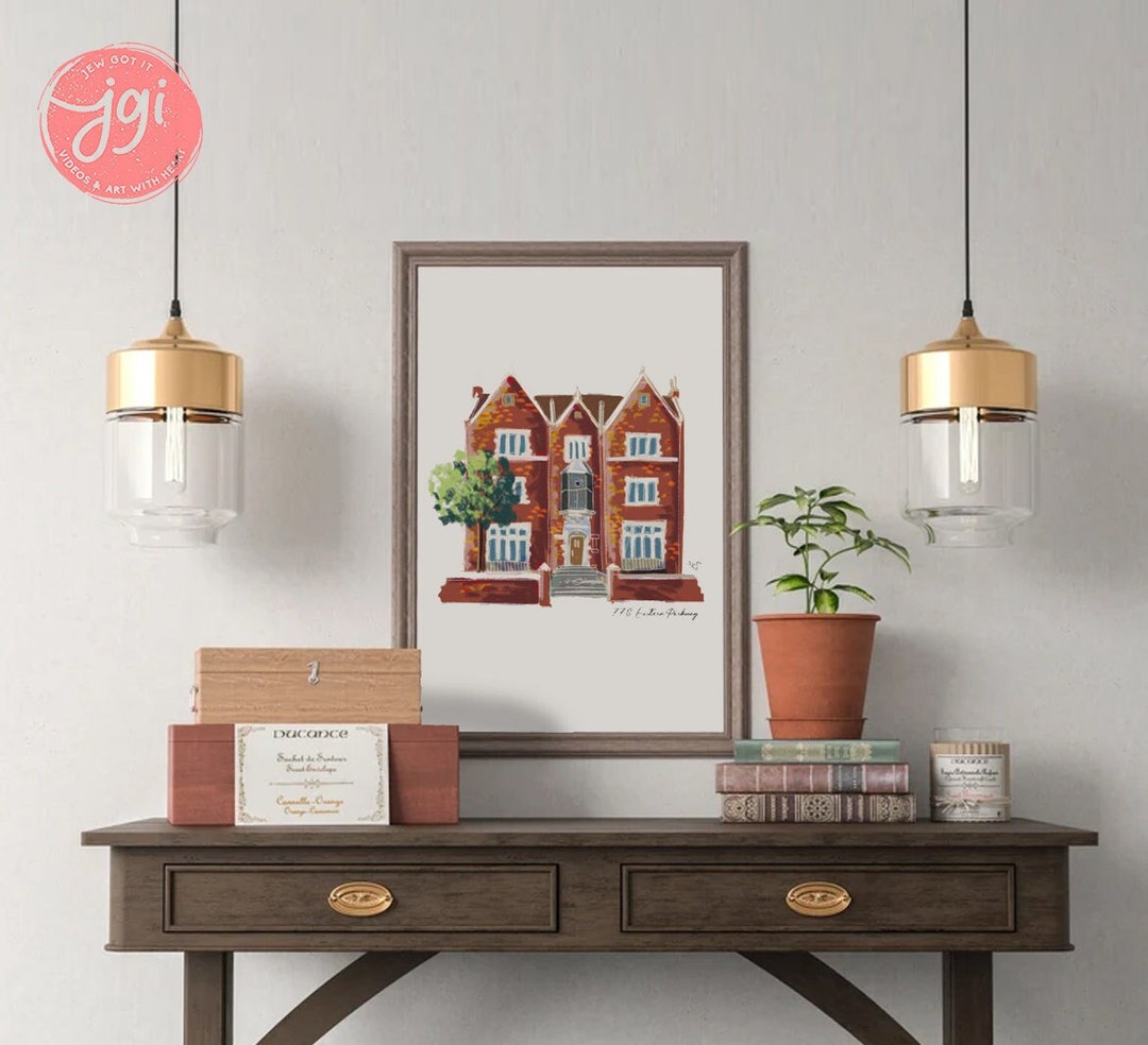 770 Chabad House Art, Drawing, Jewish Art, Premium Matte Vertical ...