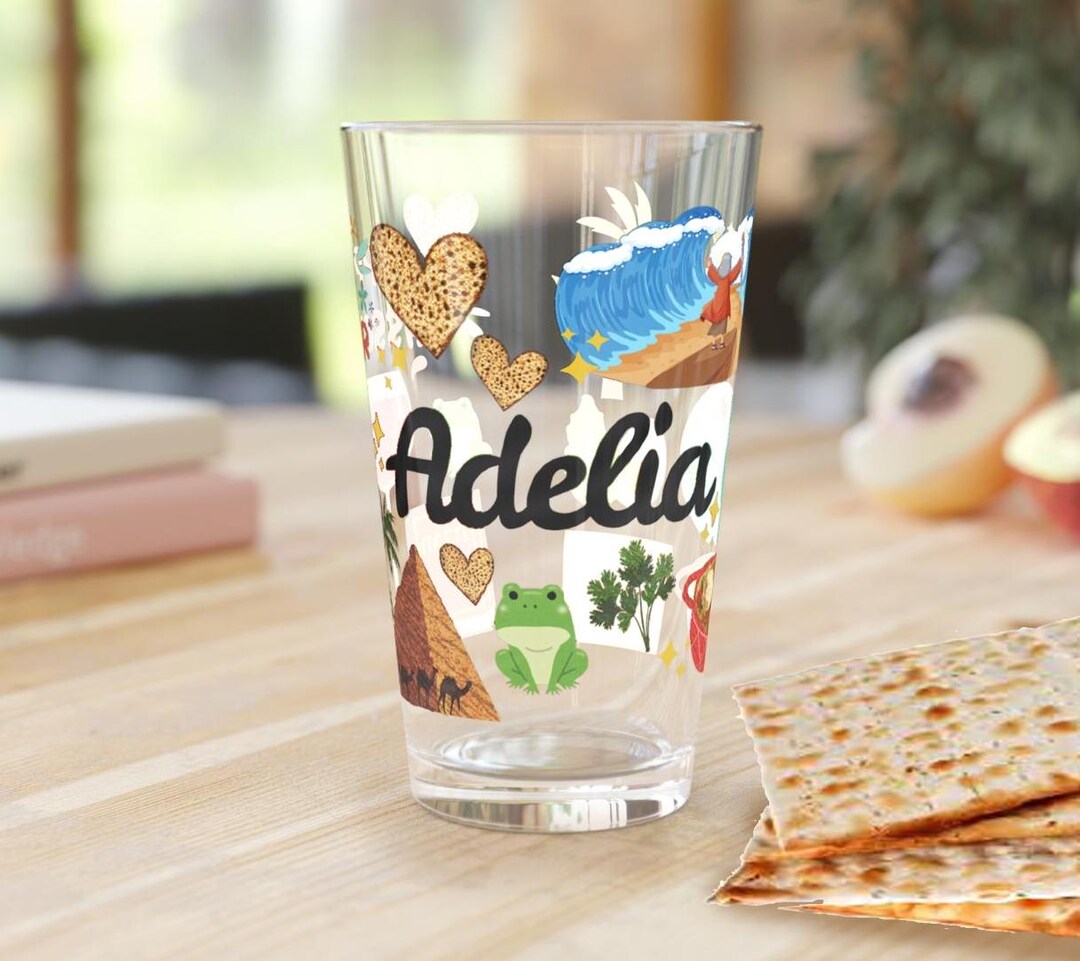 Passover Pint Glass 16oz Kids Gift Adult Jewish Holiday Drinkware Seder ...