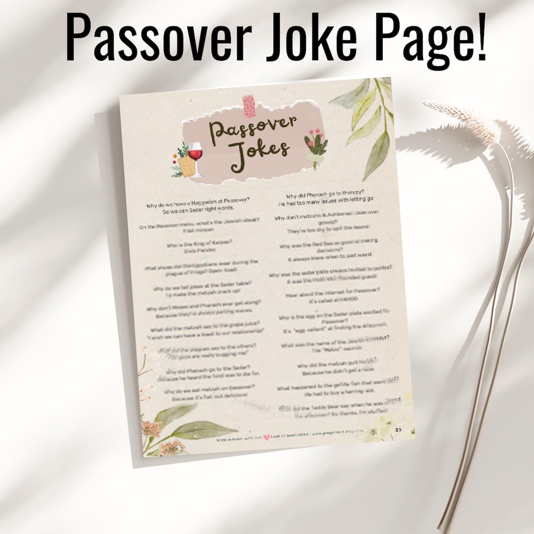 Passover Joke Page Seder Question Printable Passover Table Game ...