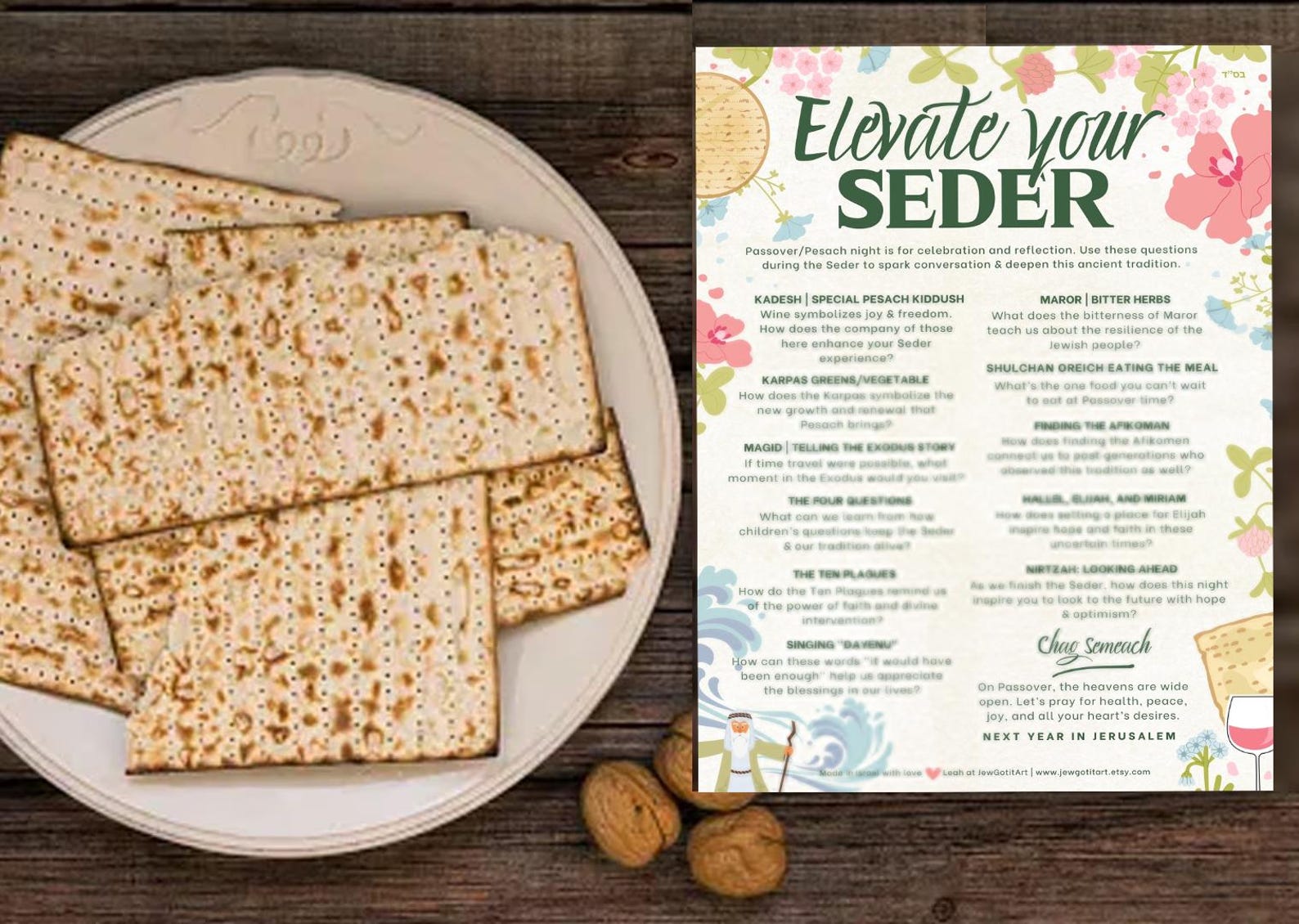 Interactive Passover Seder Question Printable Passover Table Game ...