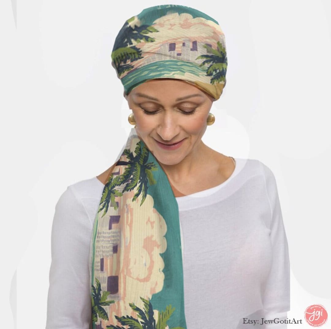 Tel Aviv Beach Scarf Israel Head Headwrap Scarves Women Fabric Hair ...