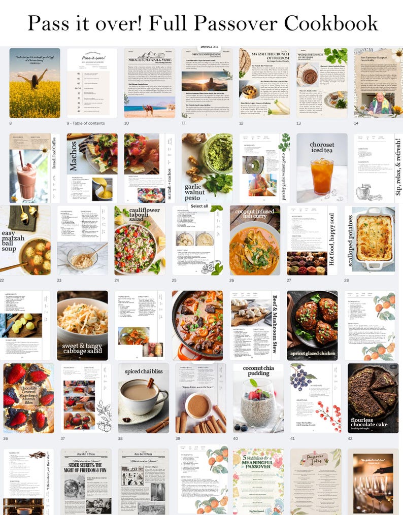 Passover Cookbook Digital Download Kosher for Pesach Recipes Jewish ...