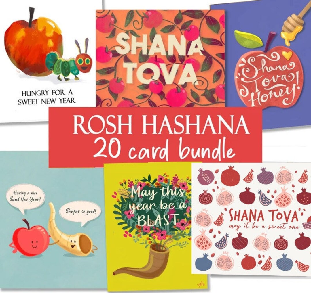 20 Set Rosh Hashanah Greeting Cards, Shana Tova Jewish Holiday Greeting Cards, Shana Tova Gifts ...