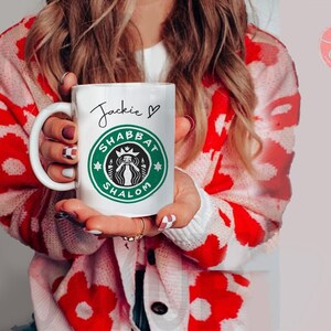 Custom Starbucks Shabbat Shalom Mug With Heart | Good Shabbos ...
