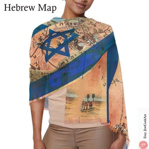 Israel Flag Map Scarf Light Men Women Hair Cover Covering Jewish ...