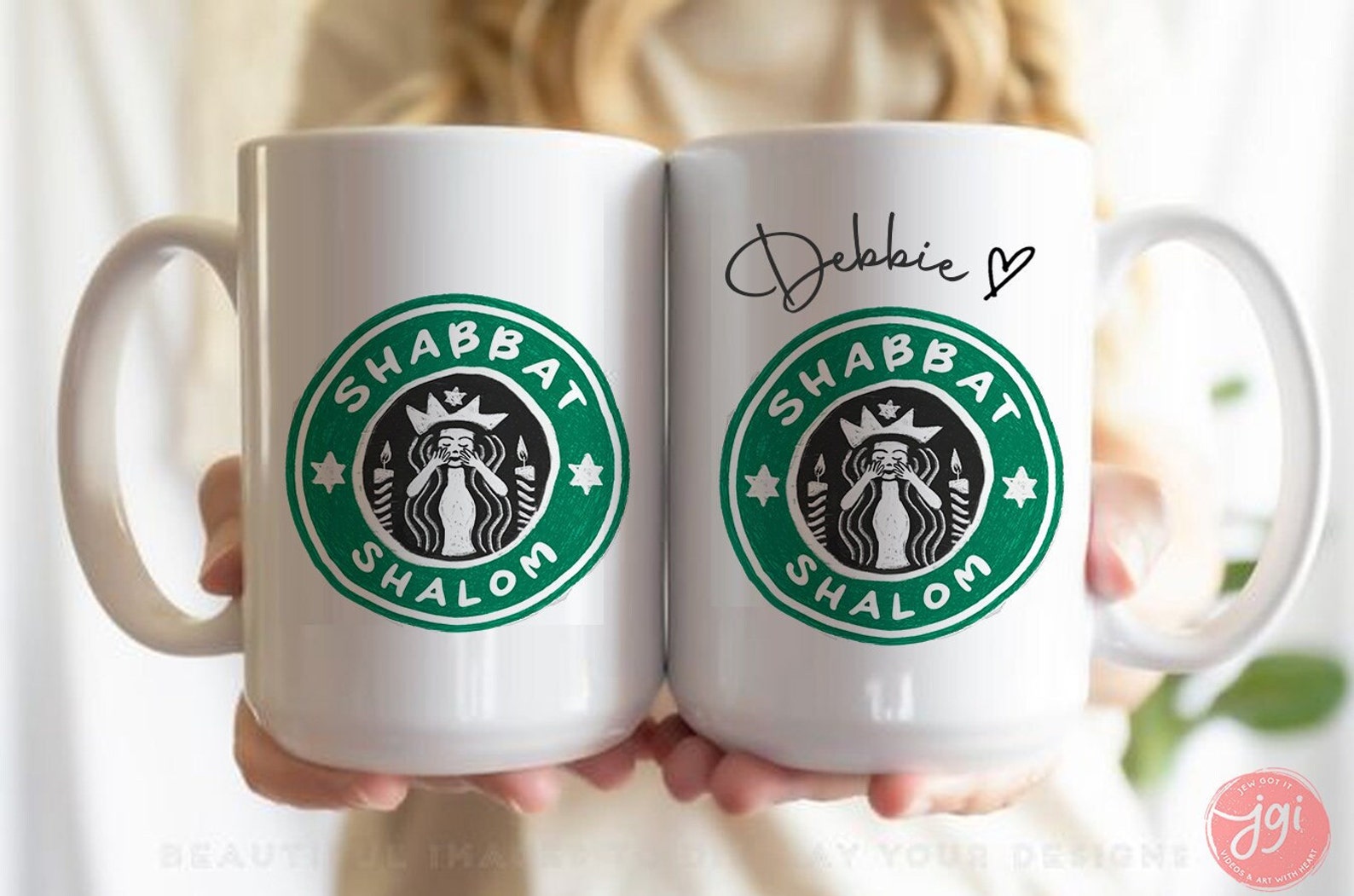 Custom Starbucks Shabbat Shalom Mug With Heart Good Shabbos - Etsy