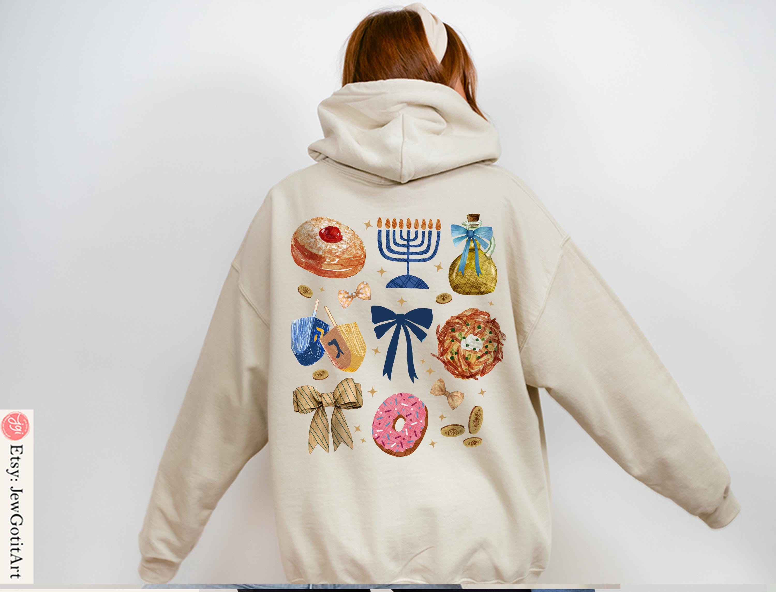 Menorah Hanukkah Sweater Coquette Bows Shirt Tshirt Unisex Latke Art ...