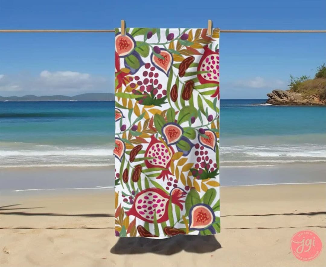 Beach Towel Israel Species Shower Towels Fruit Art Israeli Art Jewish ...