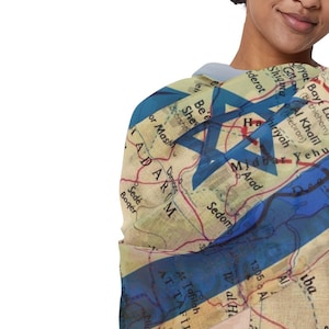Israel Flag Map Scarf Light Men Women Hair Cover Covering Jewish ...
