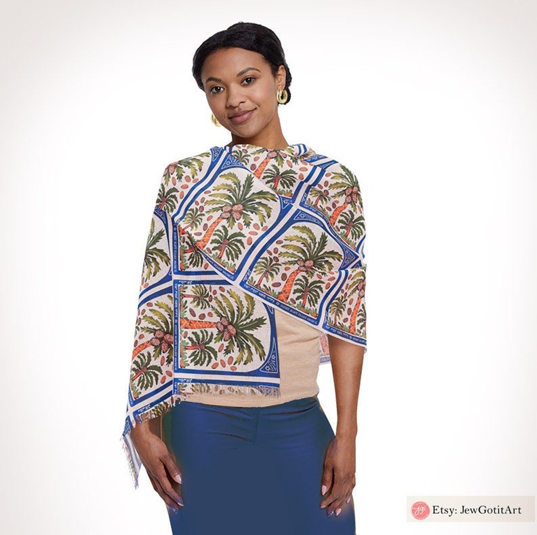 Palm Tree Dates Scarf Israeli Head Headwrap Flowers Scarves Women ...