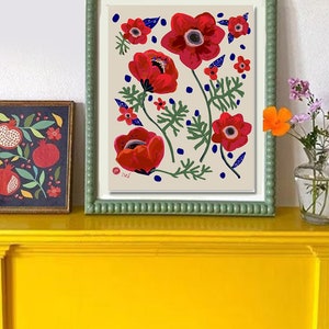 Flower of Israel Kalanit Art Print Kalanit Wall Art Poster Print Israel ...