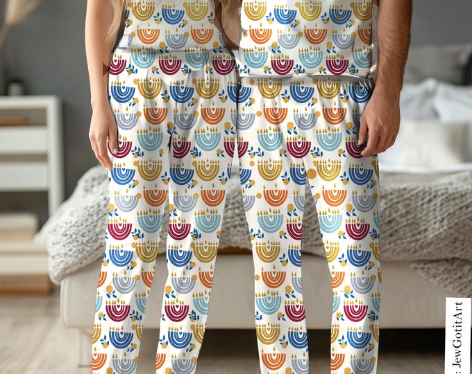 Hanukkah Unisex Pajamas// Chanukah Pjs// Menorah Pajamas// Jewish Kids ...