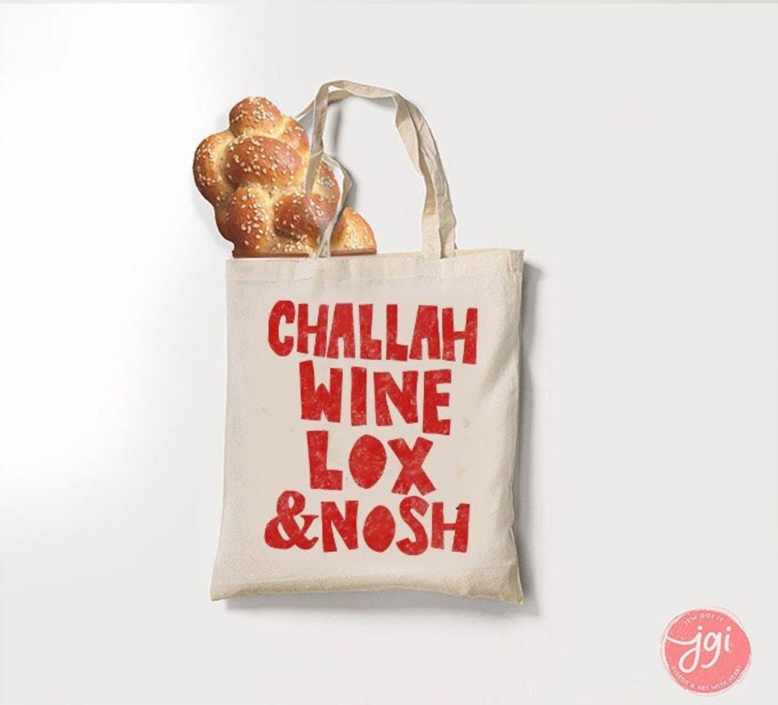 Shabbat Challah Tote Bag Design Trendy Israeli Artist Israel Art Jewish ...