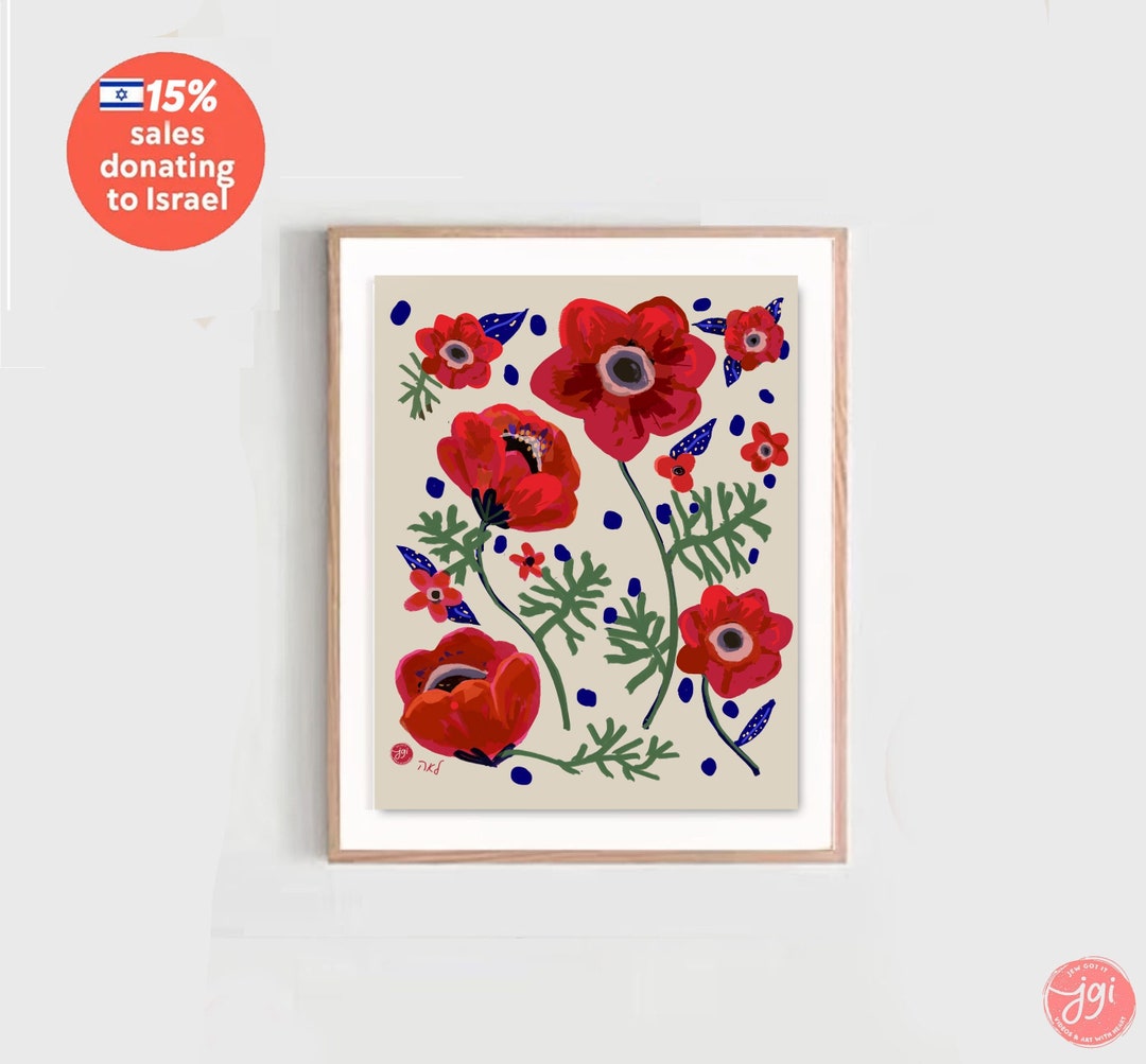 Flower of Israel Kalanit Art Print Kalanit Wall Art Poster Print Israel ...