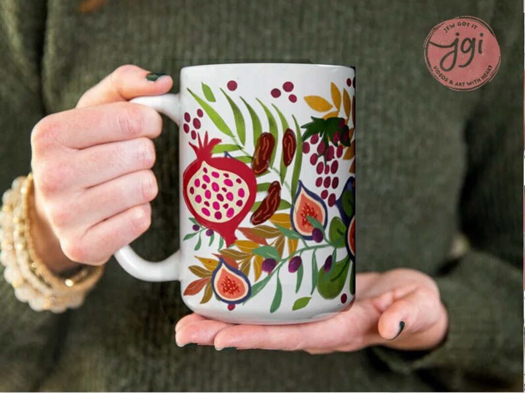 7 Fruits of Israel, 7 Species of Israel, Mug, Tea Cup, Coffee Cup ...