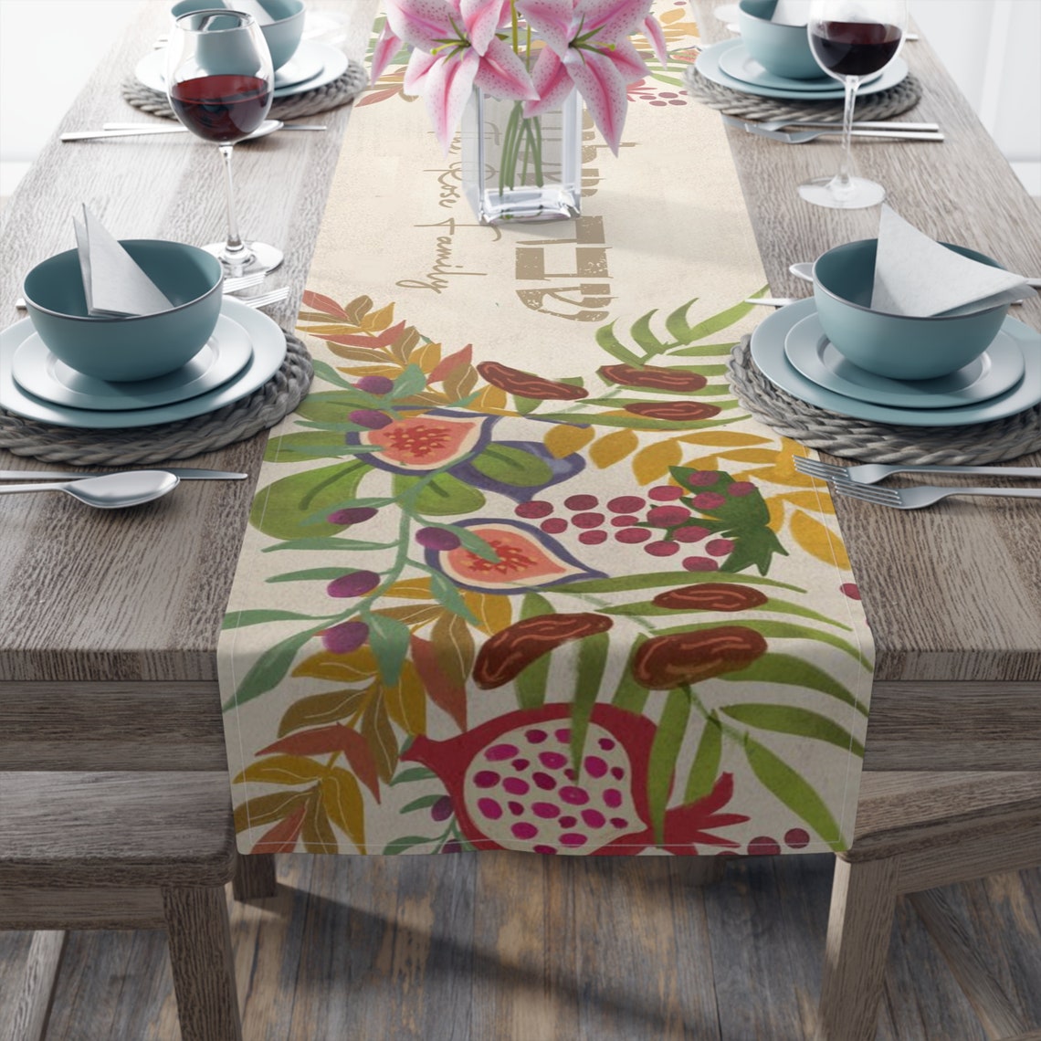 Personalized Shabbat Shalom Table Runner, Jewish Gift, Shabbos, Israel ...