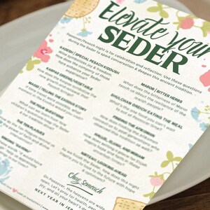 Interactive Passover Seder Question Printable Passover Table Game ...