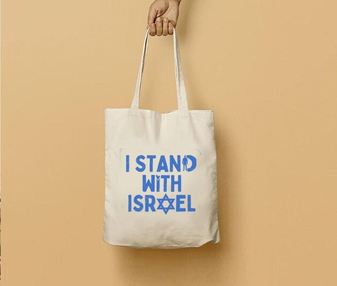 I Stand With Israel Tote Bag, Canvas Bag, Israel, Bag, Cotton Bag ...