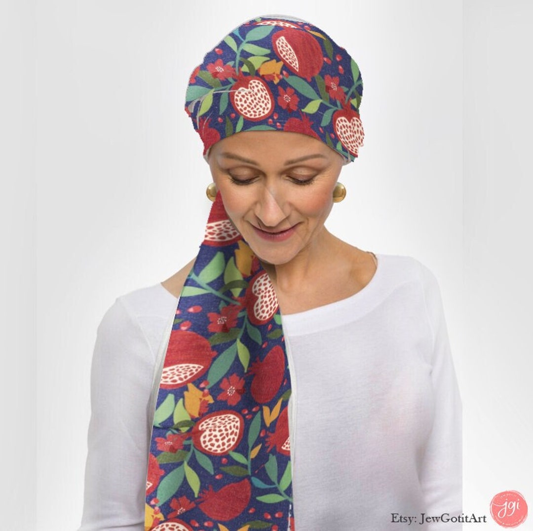 Pomegranates of Israel Scarf Head Headwrap Fruit Scarves Women Fabric ...