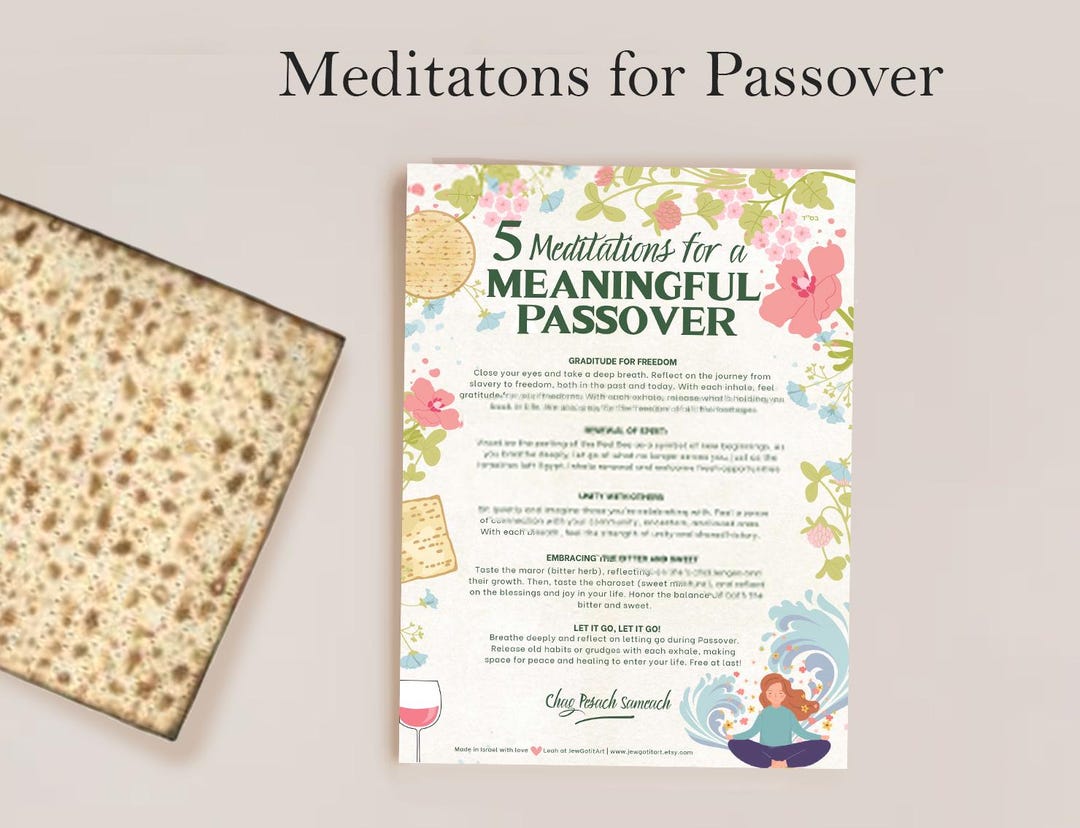 Passover Mediation Page Seder Printable Passover Table Game Engaging ...