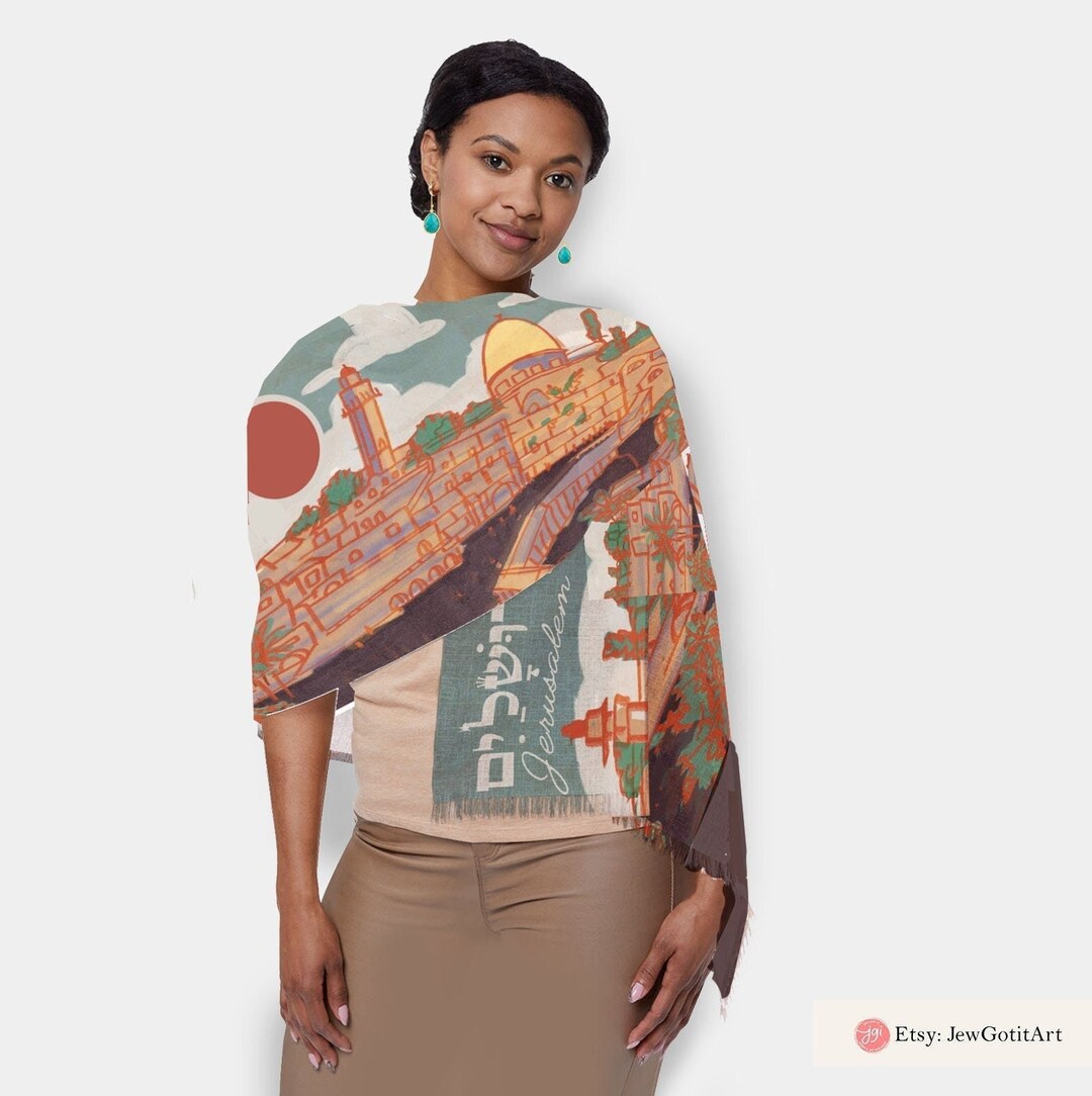 Jerusalem Scarf Kotel Western Wall Israel Head Headwrap Scarves Fabric ...