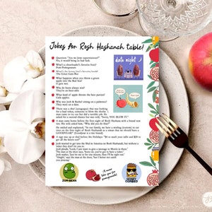 Jokes for Rosh Hashanah Printable Sheet, Table Decor, Jewish New Year ...