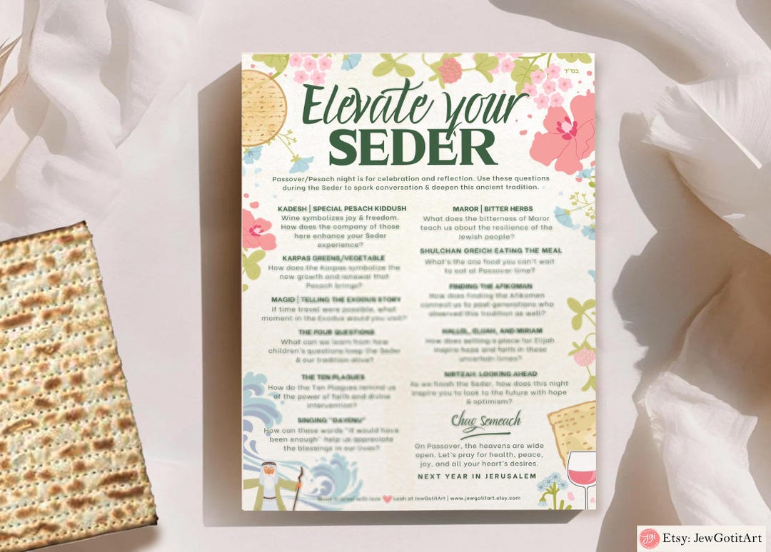 Interactive Passover Seder Question Printable Passover Table Game ...