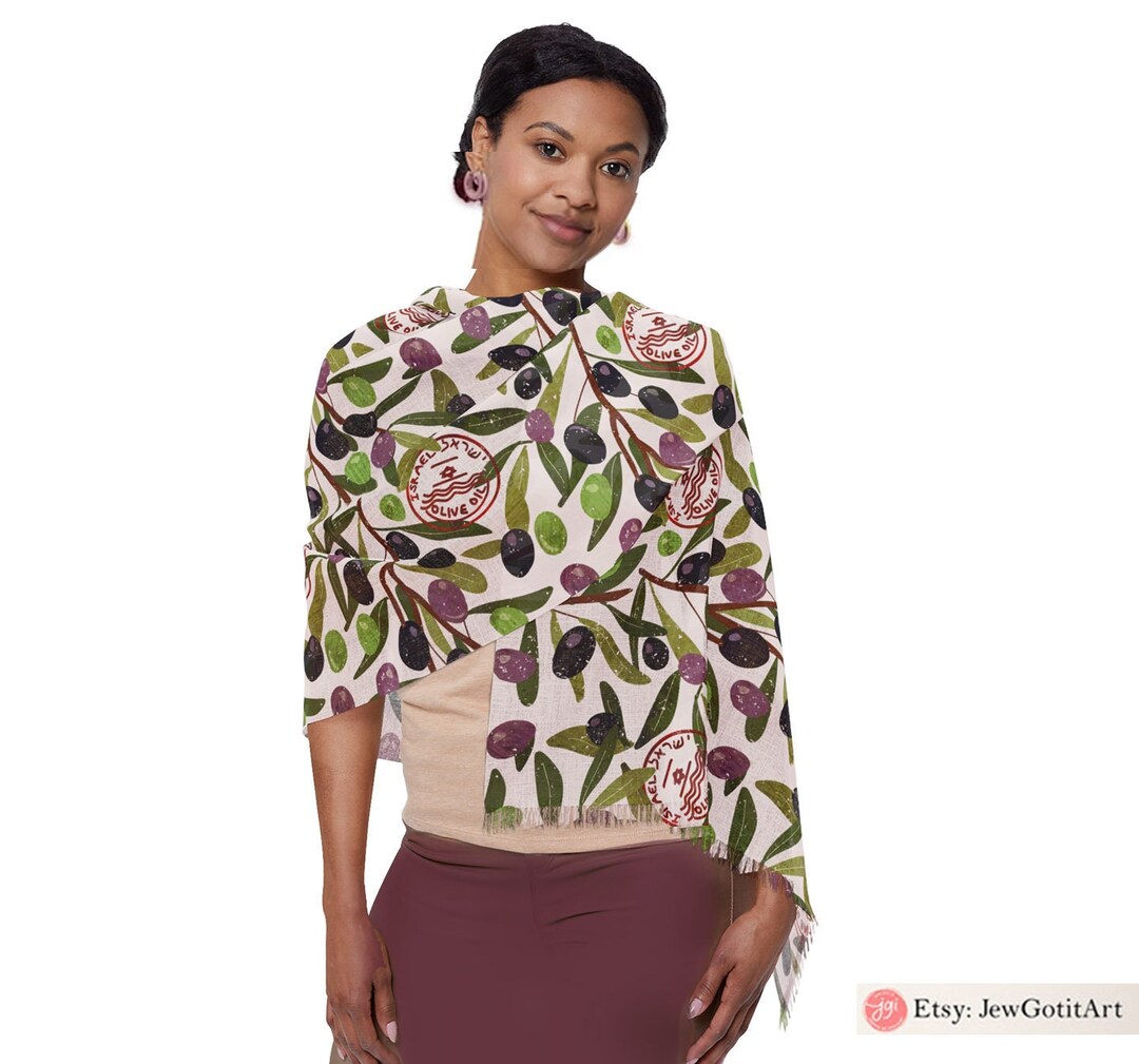 Israeli Olives Scarf Head Headwrap Fruit Scarves Women Fabric Hair ...