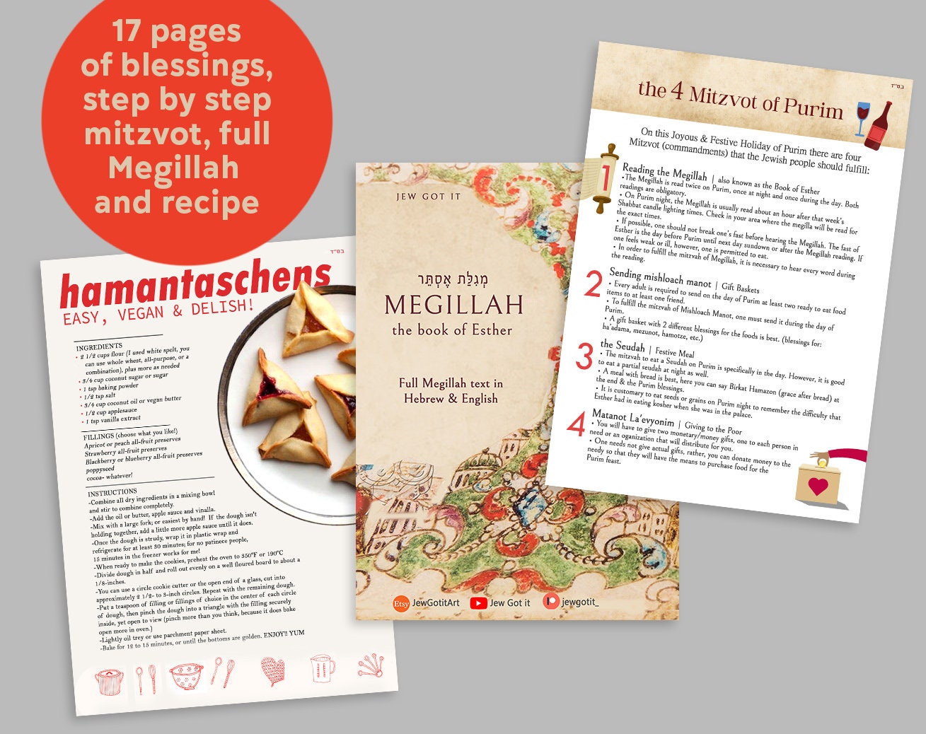 Complete PURIM Guide Digital Download Full Megillah Hebrew - Etsy