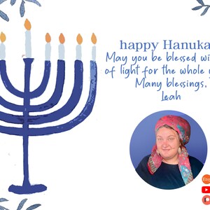 Beautiful Hanukkah Menorah Holiday Card, Happy Hanukkah Cards, Menorah ...