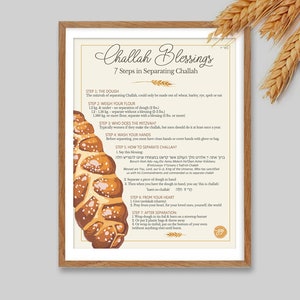 Challah Blessings Printable Sheet Download Brachot | 7 Steps How to ...
