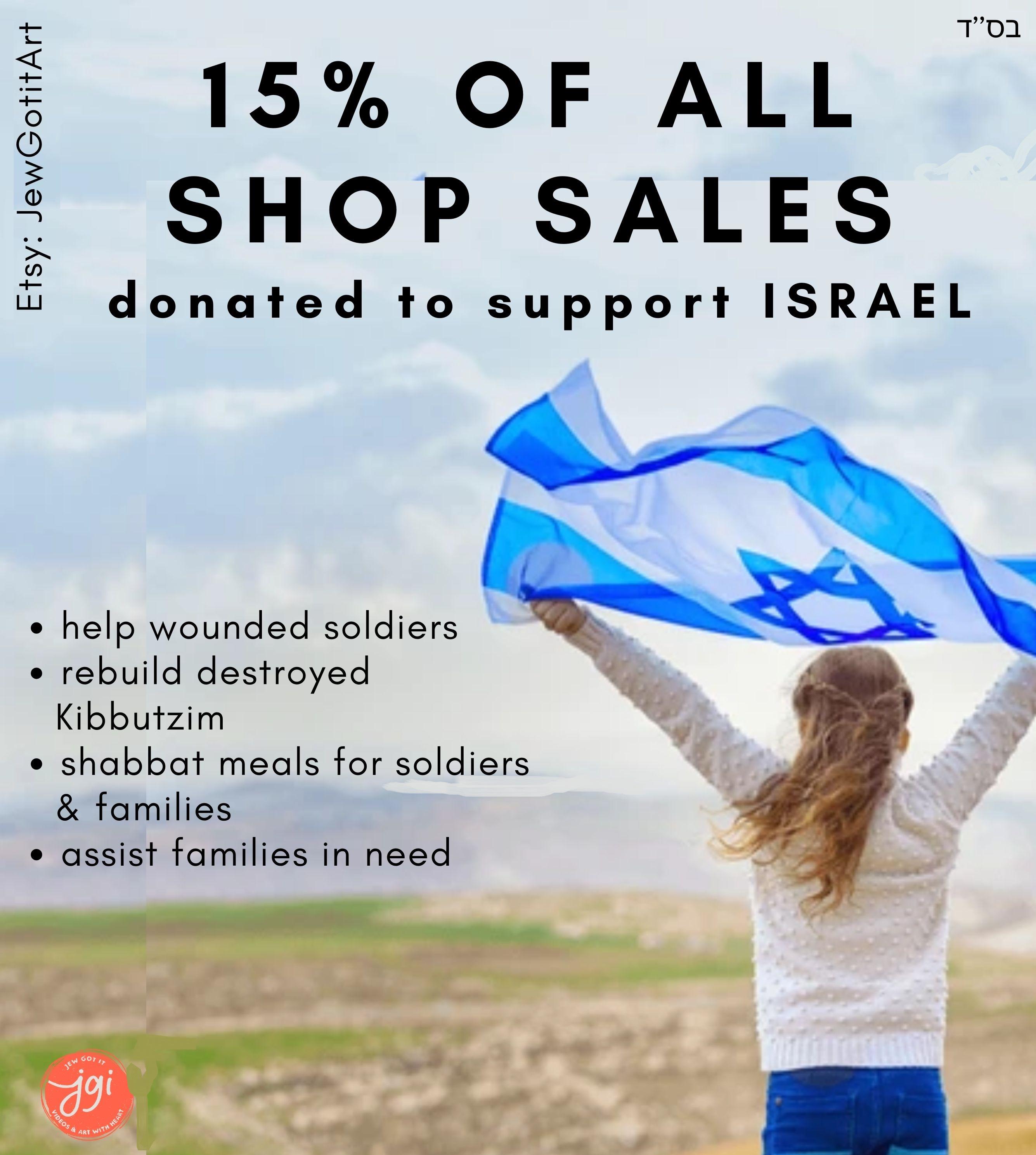 7 Species Israel Art Poster Matte Vertical Jewish Gift Israeli Artist ...