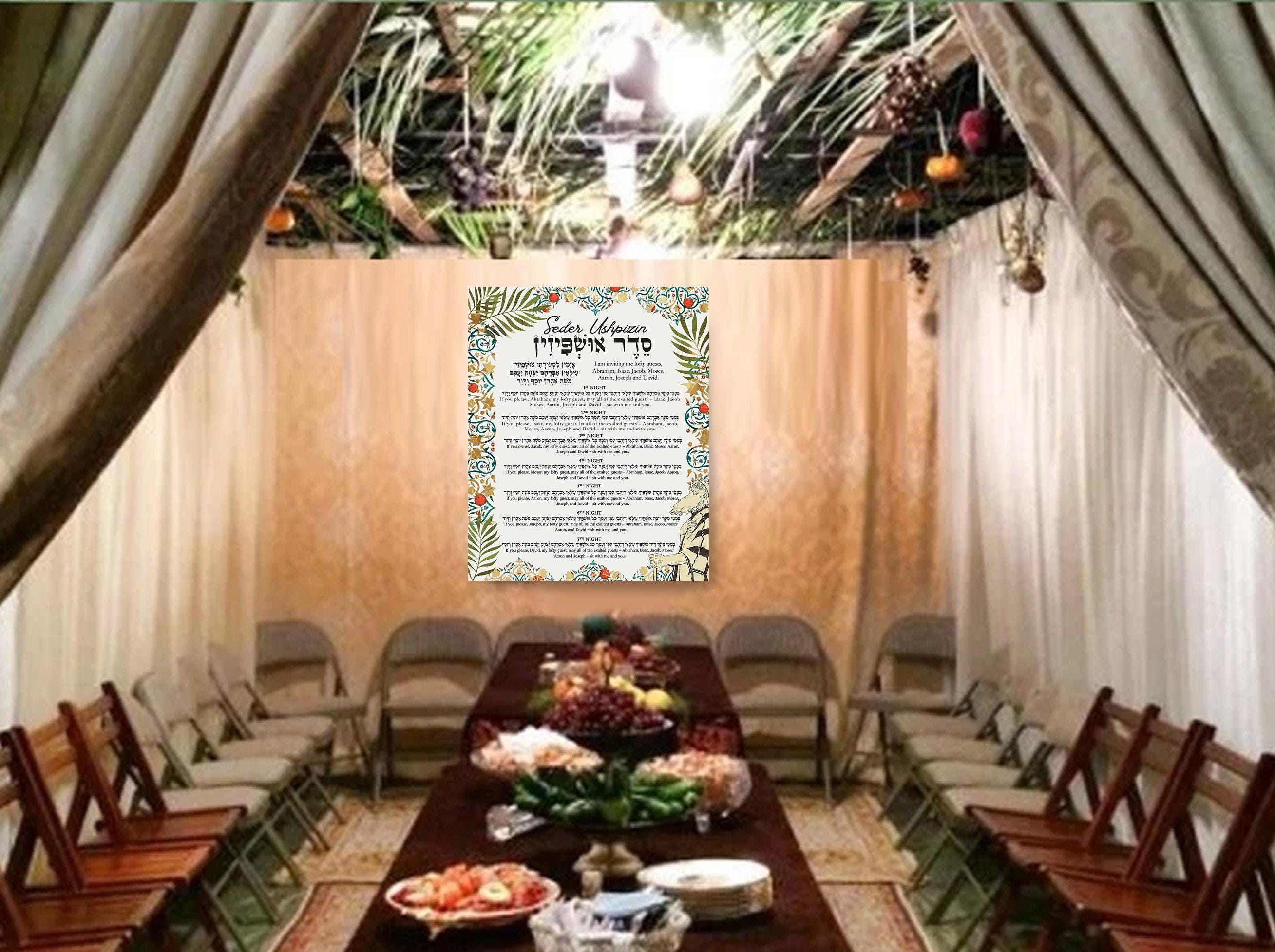 Ushpizin Blessings Seder Printable Sukkot Decoration for Sukkah Decor ...