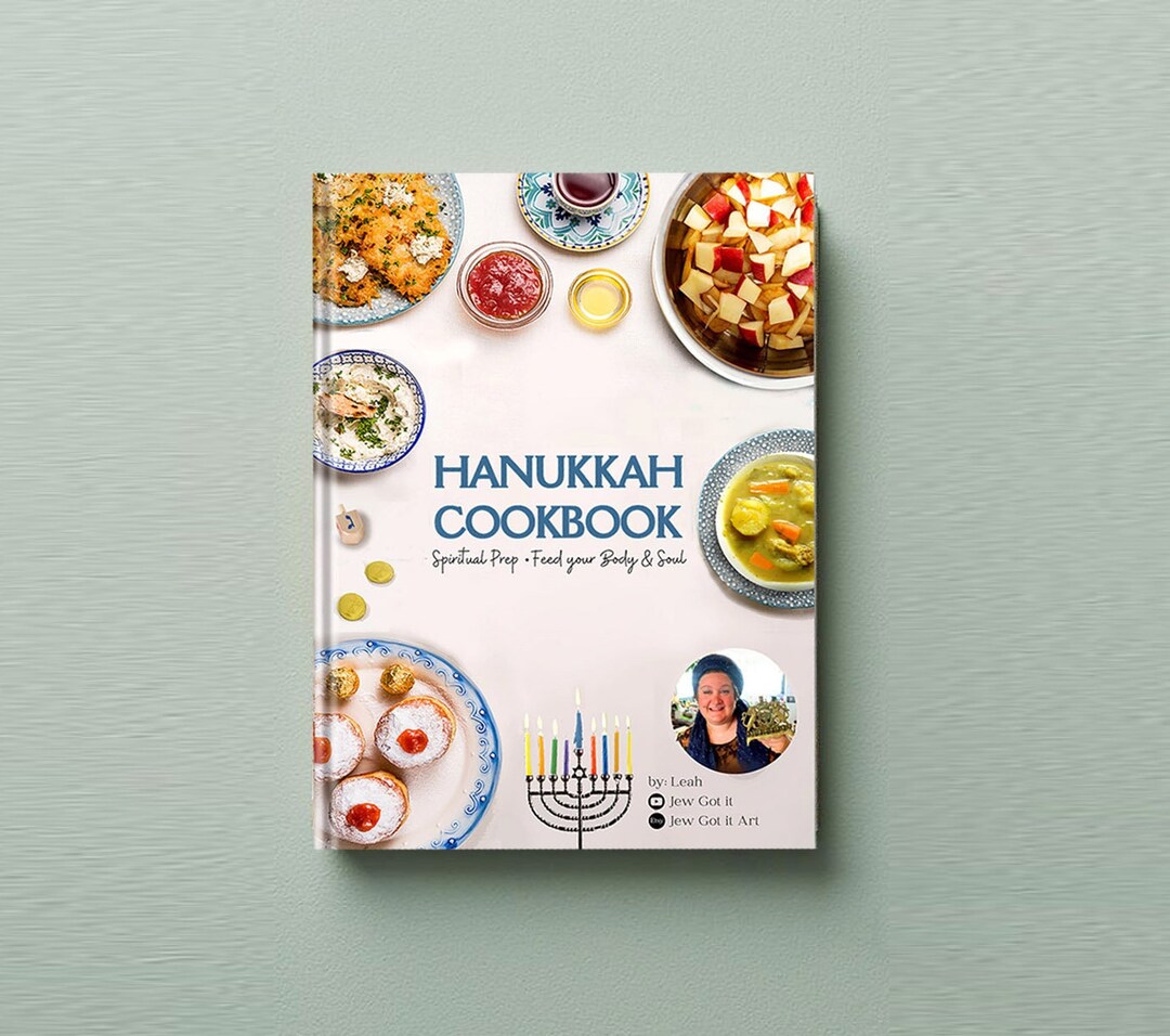 Hardcover Hanukkah Cookbook Recipe Book Blessings Spiritual Preparation ...
