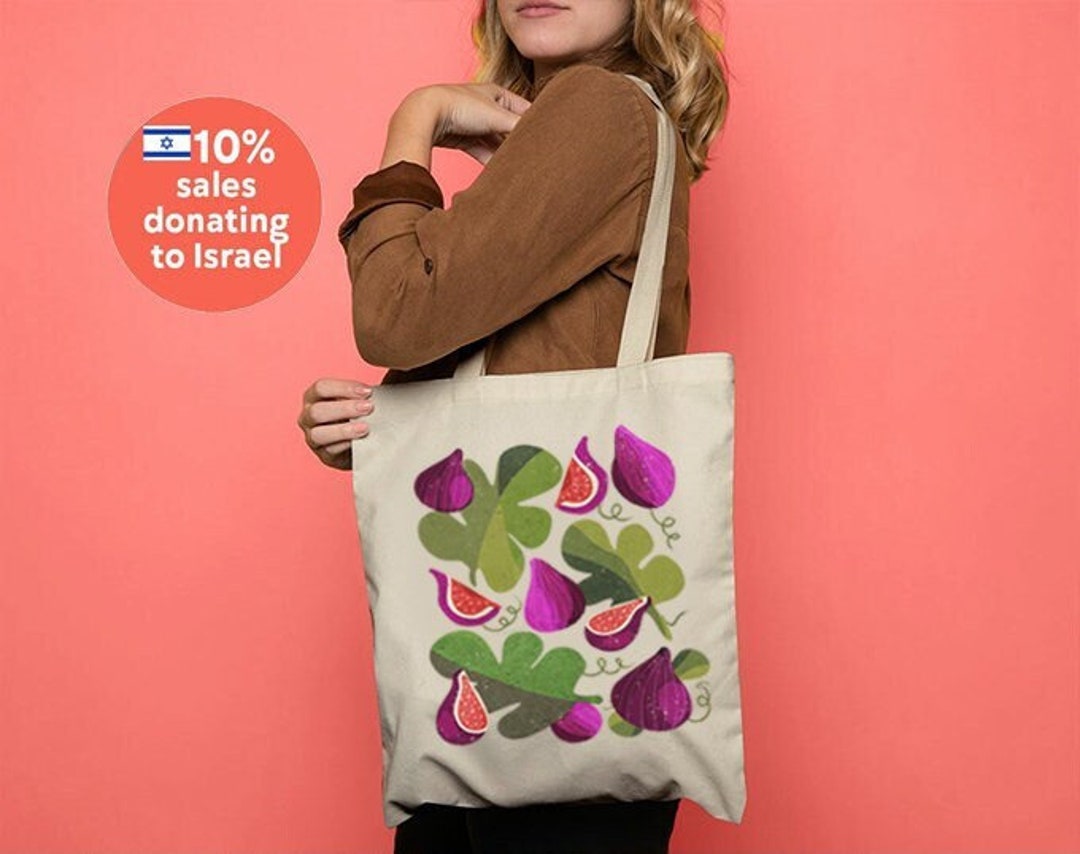 Figs of Israel Fruits Tote Bag Hand Drawn Jewish Gift Fig Art Bag Woman ...