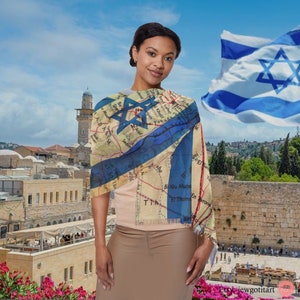 Israel Flag Map Scarf Light Men Women Hair Cover Covering Jewish ...