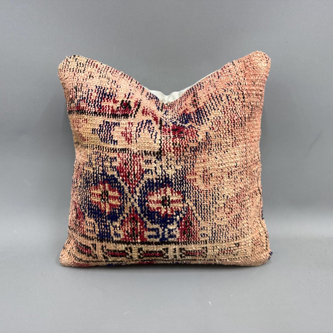 Turkish Kilim Pillow, Pillow for Couch, 14x14 Vintage Kilim Throw ...