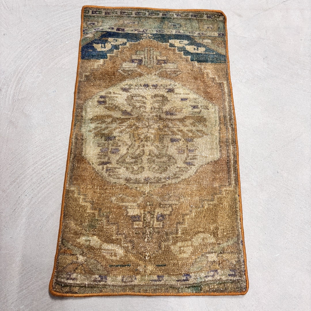 Turkish Rug Vintage Small Antique Rugs for Entry 1.3x2.4 Ft Brown ...
