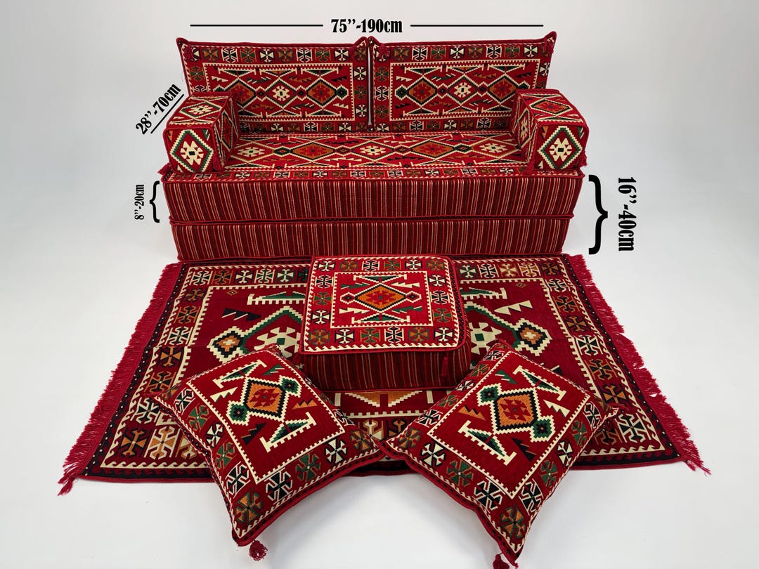 Boho Floor Seating, Moroccan Style Couch, Oriental Floor Sofa, Middle ...