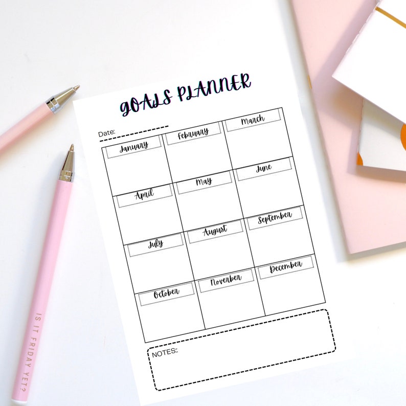 Goal Planner, Goal Setting, Goal Planner Printable, Minimalist Planner ...