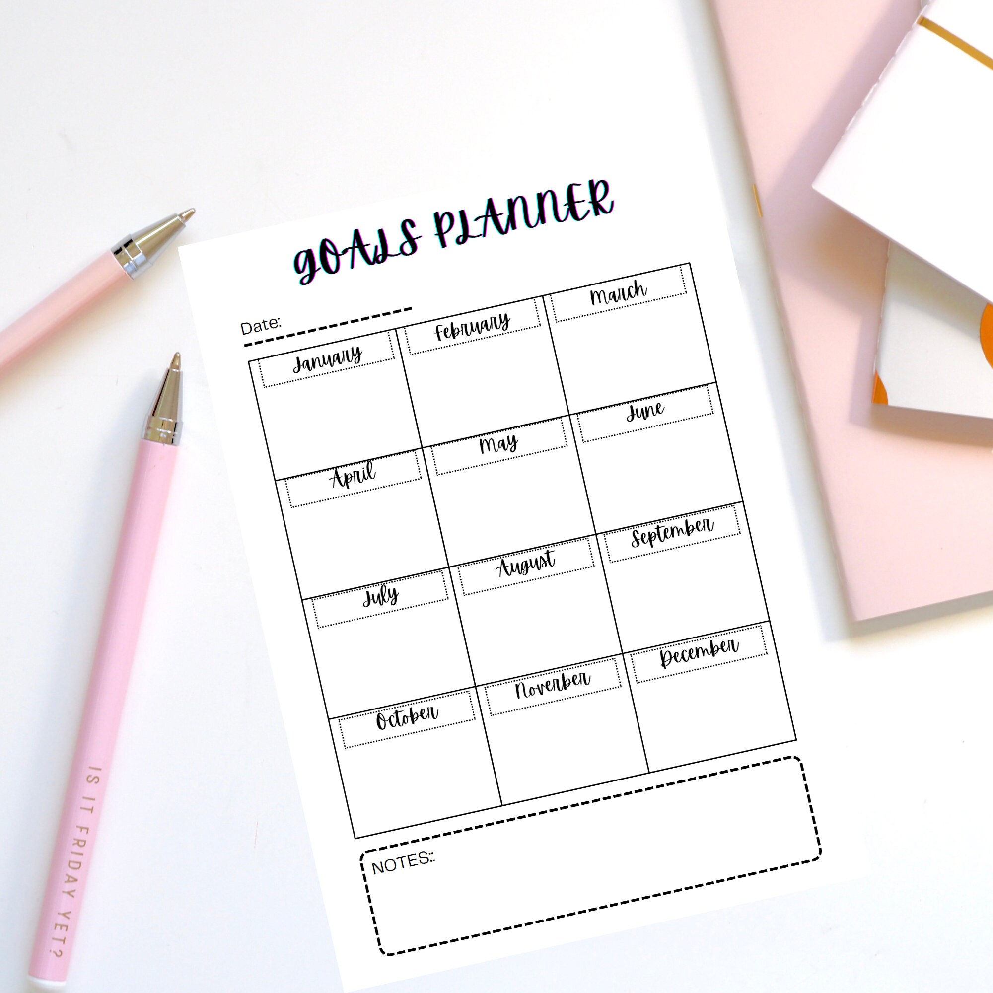 Goal Planner, Goal Setting, Goal Planner Printable, Minimalist Planner ...