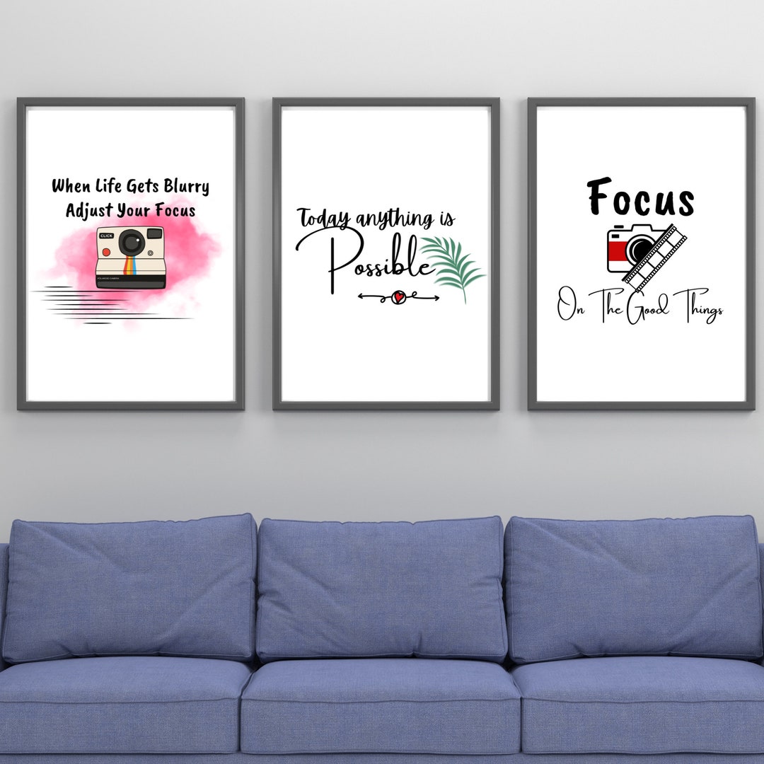 Inspirational and Positive Quotes, Aesthetics Wall Art Print, Set of ...